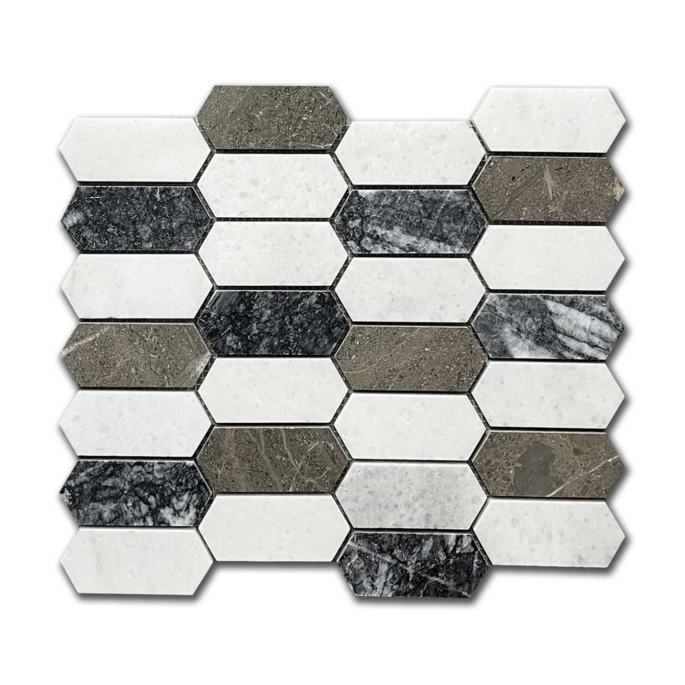 Mosaics :: Marble Mosaic Carrera Mix Mini Picket 30x35 cm Honed ...